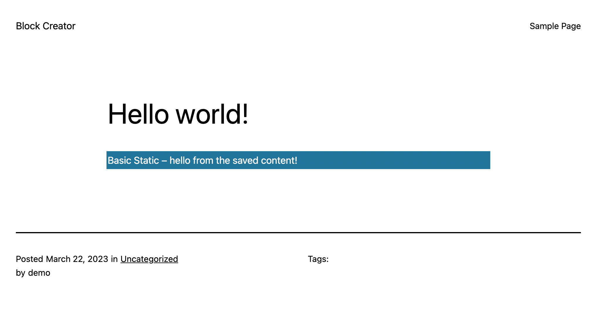 Build A Simple Static Custom Block In Wordpress Block Creator 01 Full Stack Digital